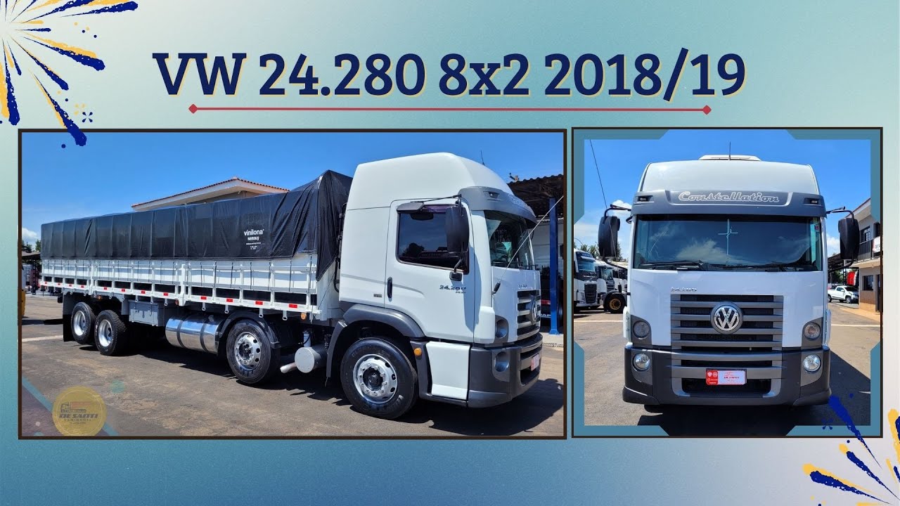 VENDIDO Volkswagen 24 280 Bitruck 2018/19 Carroceria Graneleira - YouTube