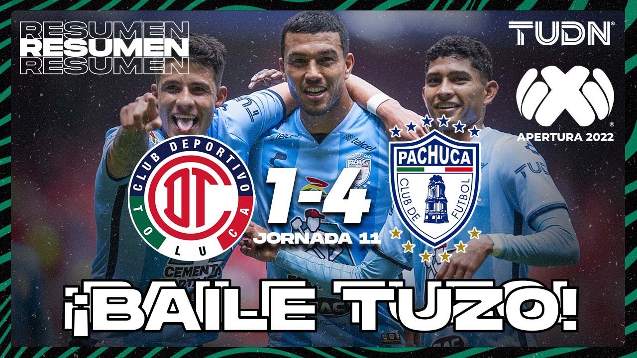 Resumen y goles | Toluca 1-4 Pachuca | Liga Mx Apertura 22 -J11 | TUDN ...