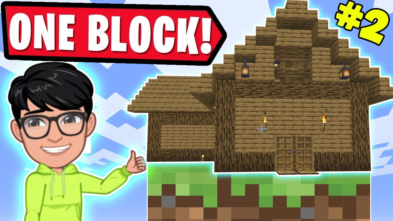 BUILDING A HOUSE ON ONE BLOCK in MINECRAFT(EP-2) - YouTube