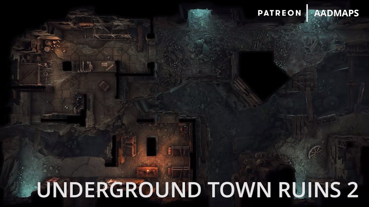 Fantasy Battlemaps - UNDERGROUND TOWN RUINS (part 2 of 4) battle maps ...