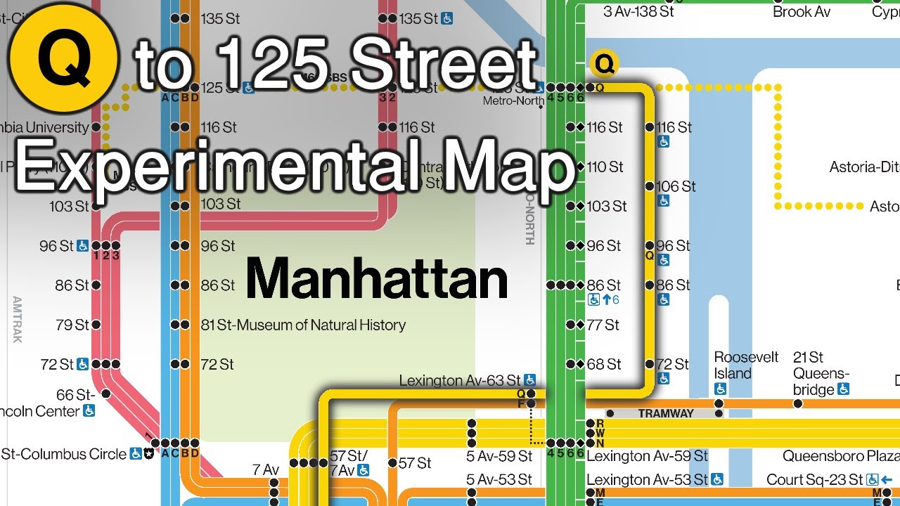 NYC Subway Map Edits: Q Line to 125th Street [Timelapse] - Experimental ...