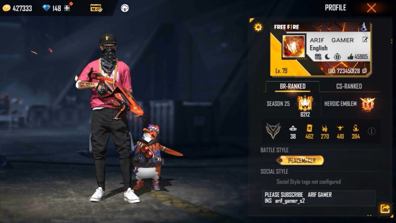 GLOBAL TOP 1 PLAYER #ARIF GAMER. - YouTube