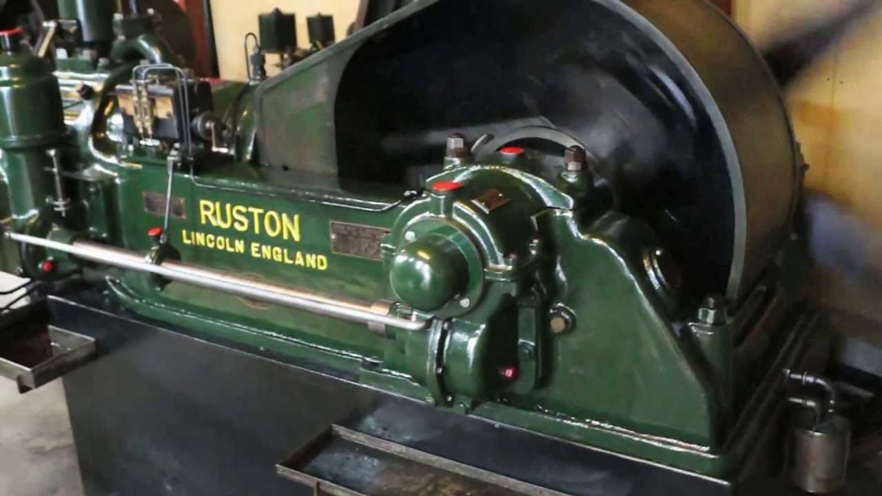 Ruston årg.1935 28 hp motor, 1-cyl./ Motorsamlingen Djursland - YouTube