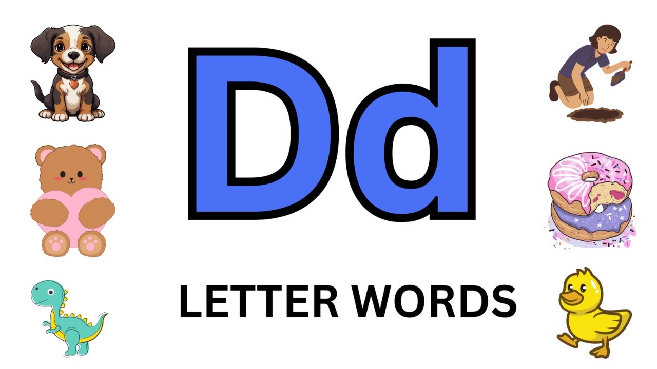 'D' letter words for kids || simple words for kids || basic words for ...