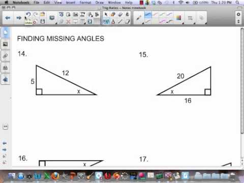 Solving for Missing Angle Using Trig Ratios - YouTube