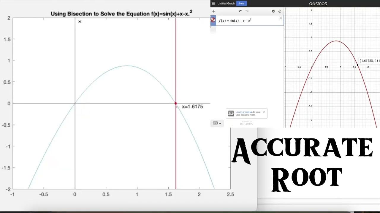 MATLAB - Bisection Method (Visualised with Matlab Plot) - YouTube