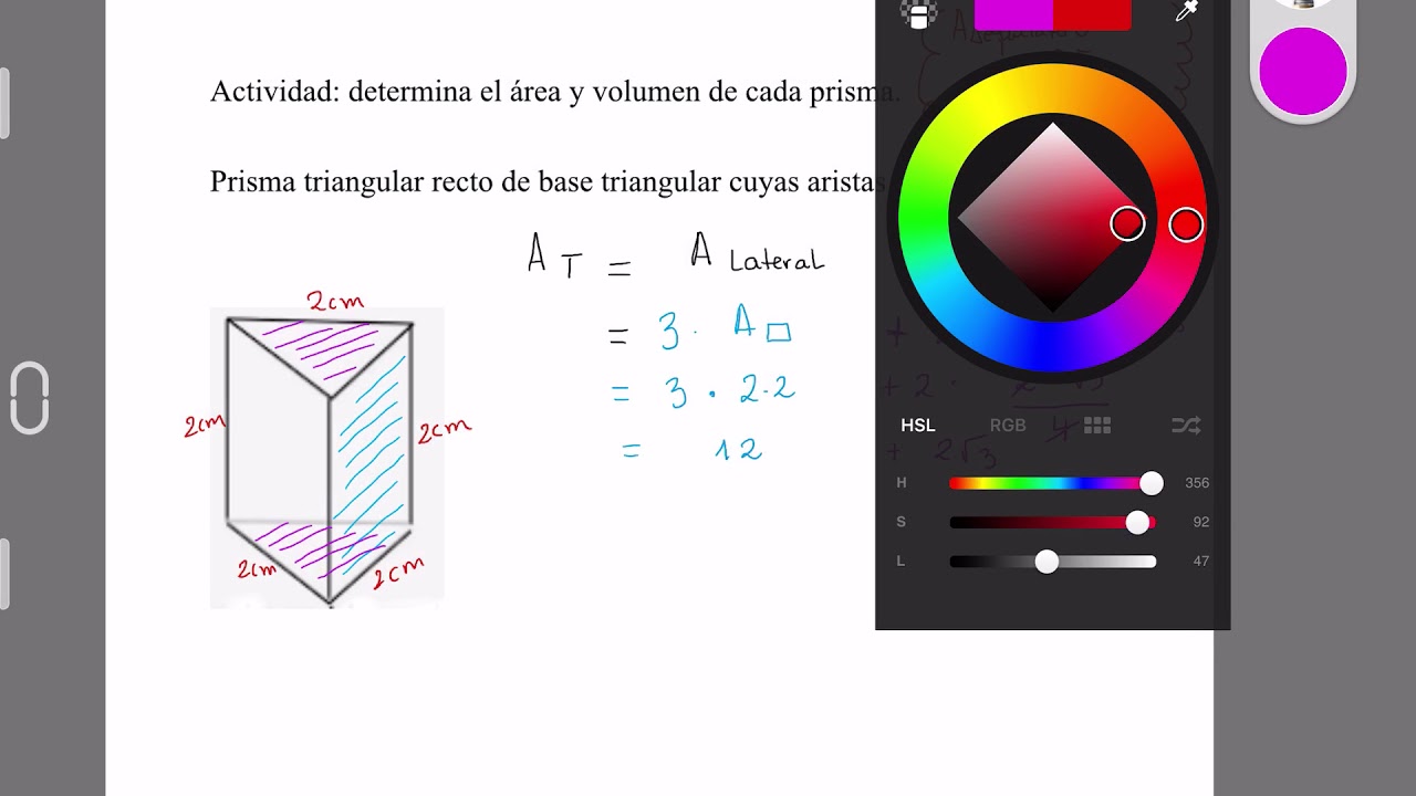 Área y volumen de prisma recto de base triangular - YouTube