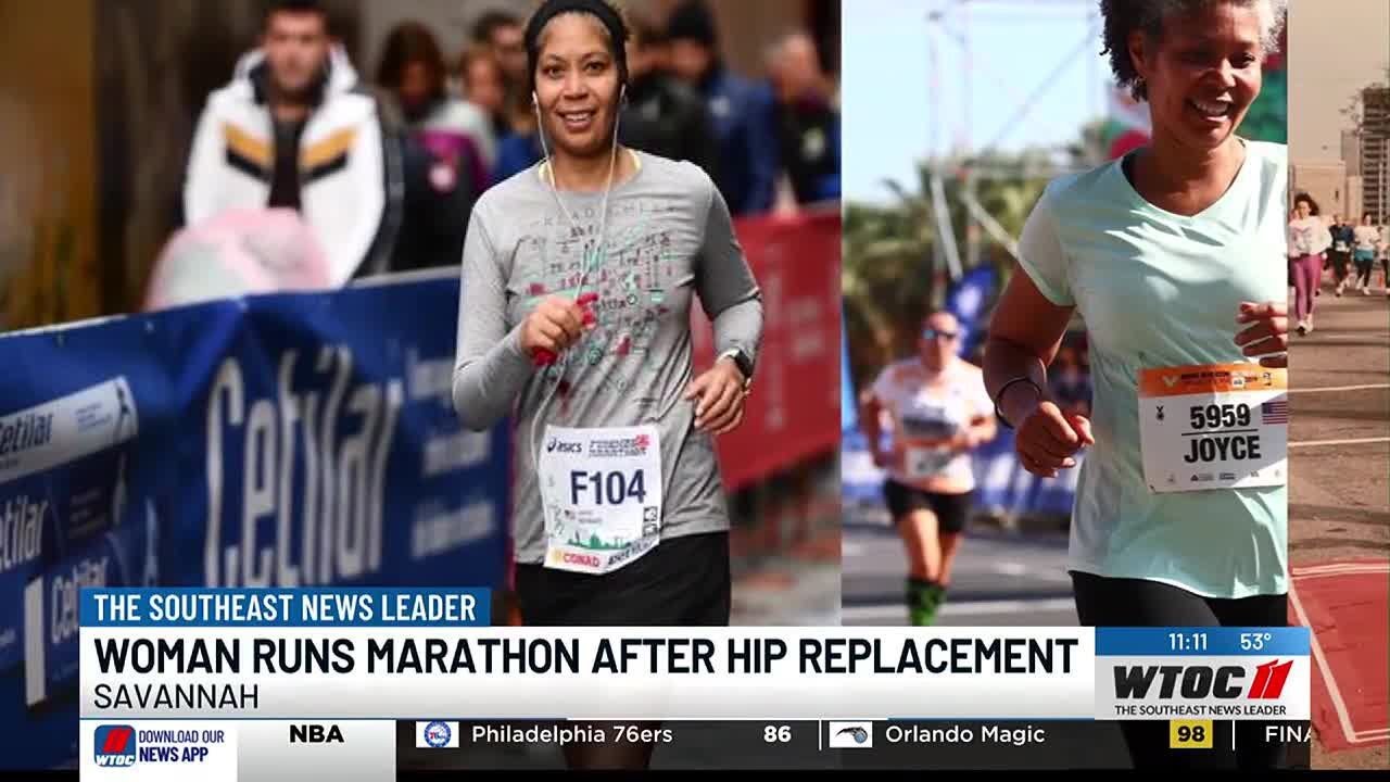 Woman to run Every Woman’s Marathon after hip replacement - YouTube