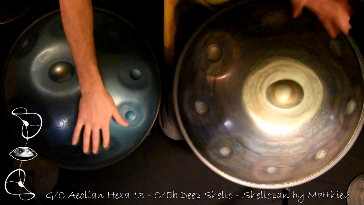 Duo handpan with two hands - Shellopan G/C Aeolian & C/Eb Deep Shello ...