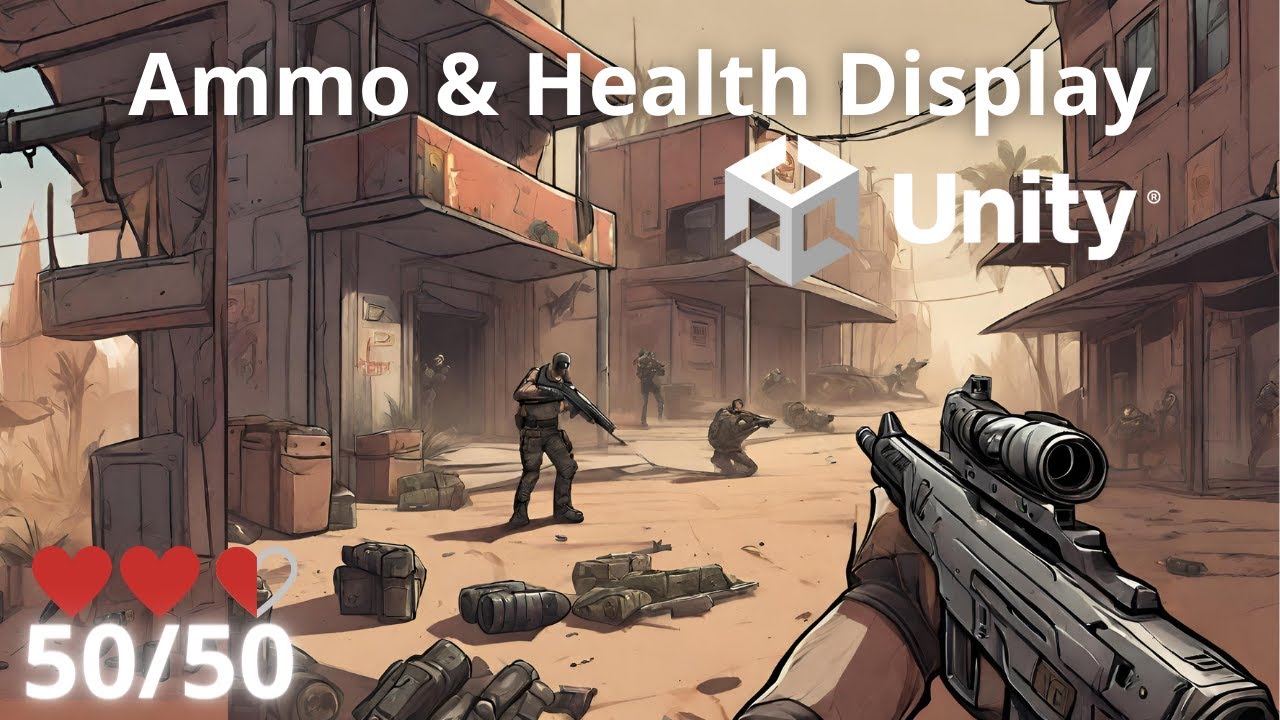 Ammo And Health Display Dynamic Ui Unity Youtube