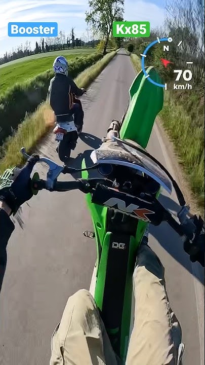 Mbk Booster X Kawasaki KX85 #2stroke #bikelife #2tempi #wheelie #motocross #booster #viral #2t # ...