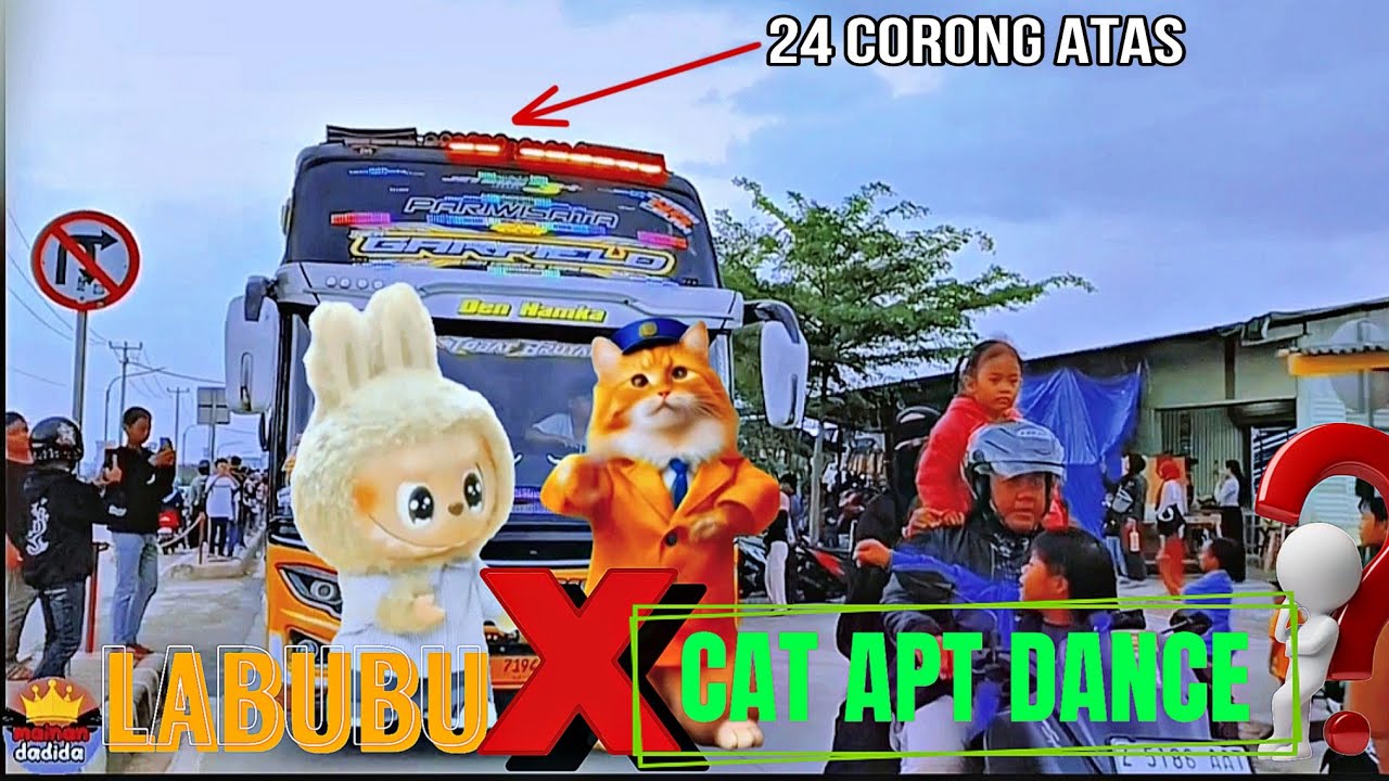 DRAMA BONEKA LABUBU JOGET X CAT APT DANCE DI DEPAN BIS TELOLET GARFIELD ...