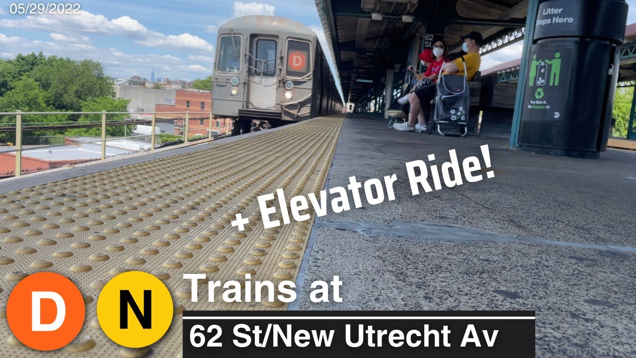 ᴴᴰ MTA NYC Subway: (D) & (N) Trains @ 62nd Street/New Utrecht Avenue w ...