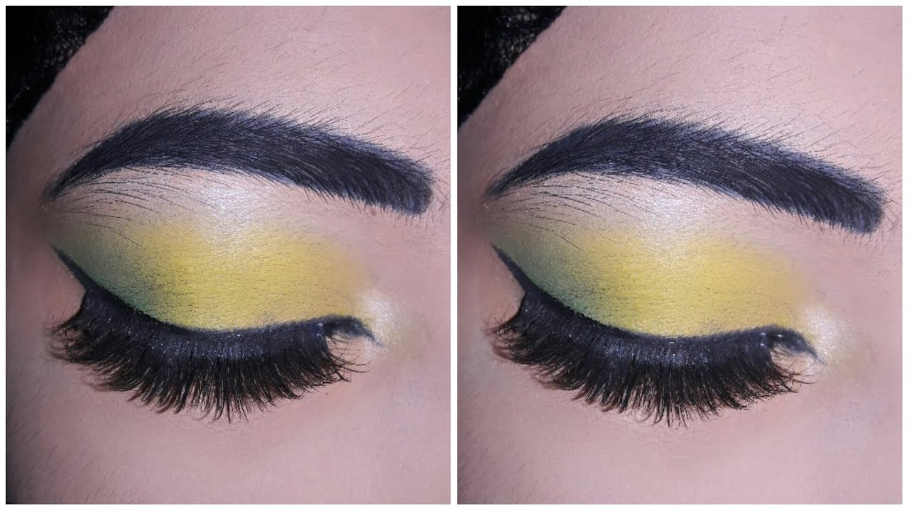 Yellow and Green Eye Makeup Tutorial | Soft eye makeup tutorial for ...