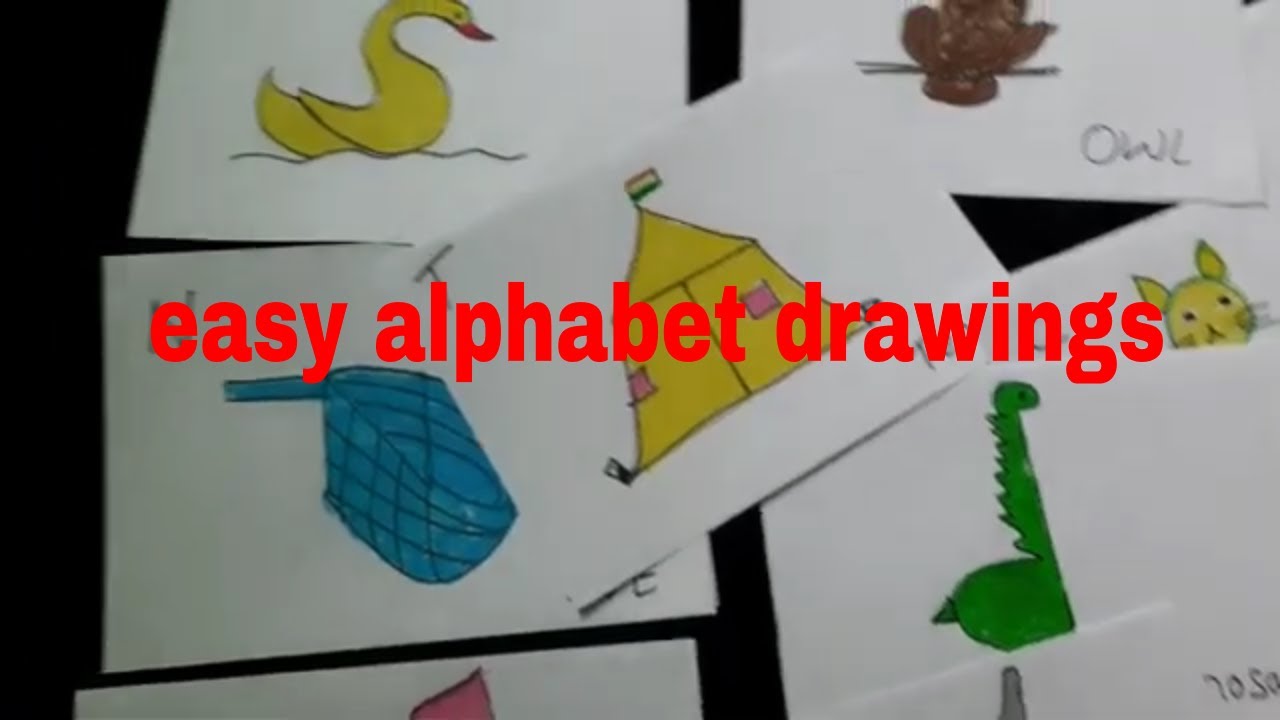 Learn drawing with alphabets A to Z| easy alphabet drawing for kids ...