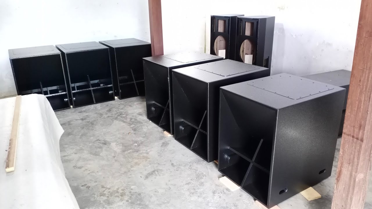 hasil finish subwoofer turbo horn loaded 18 inch - YouTube