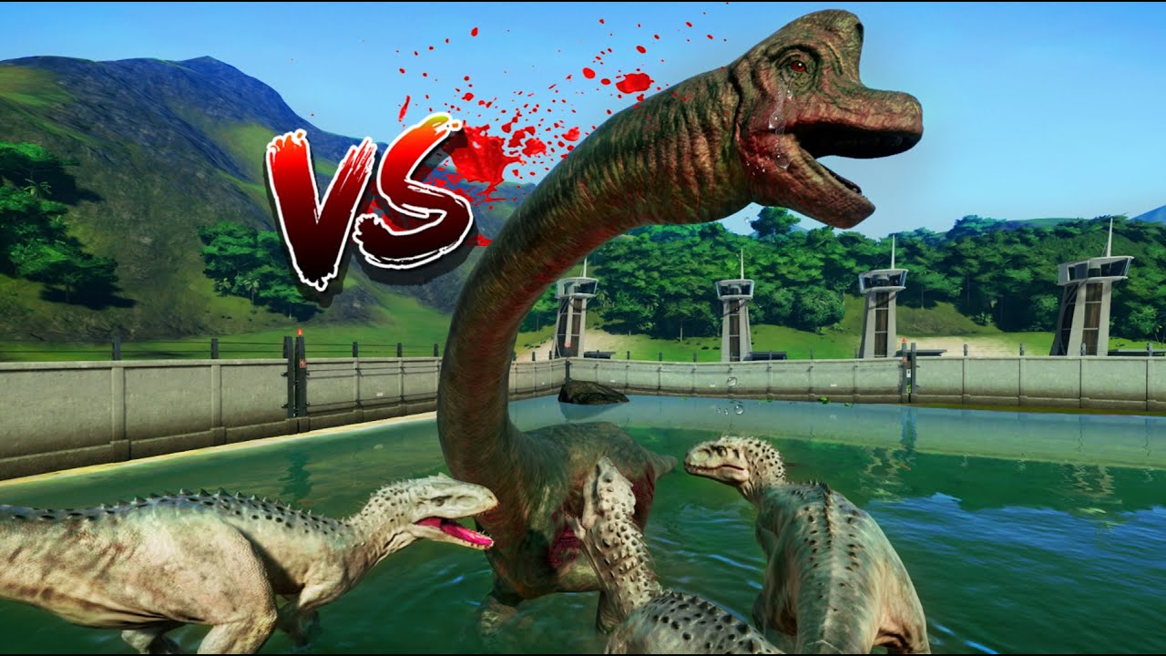Indominus Rex Vs Brachiosaurus,Spinosaurus VsTyrannosaurus(Swimming ...