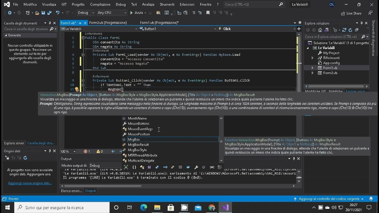 Tutorial Le Variabili Alle Label Visual Studio 2019 - YouTube