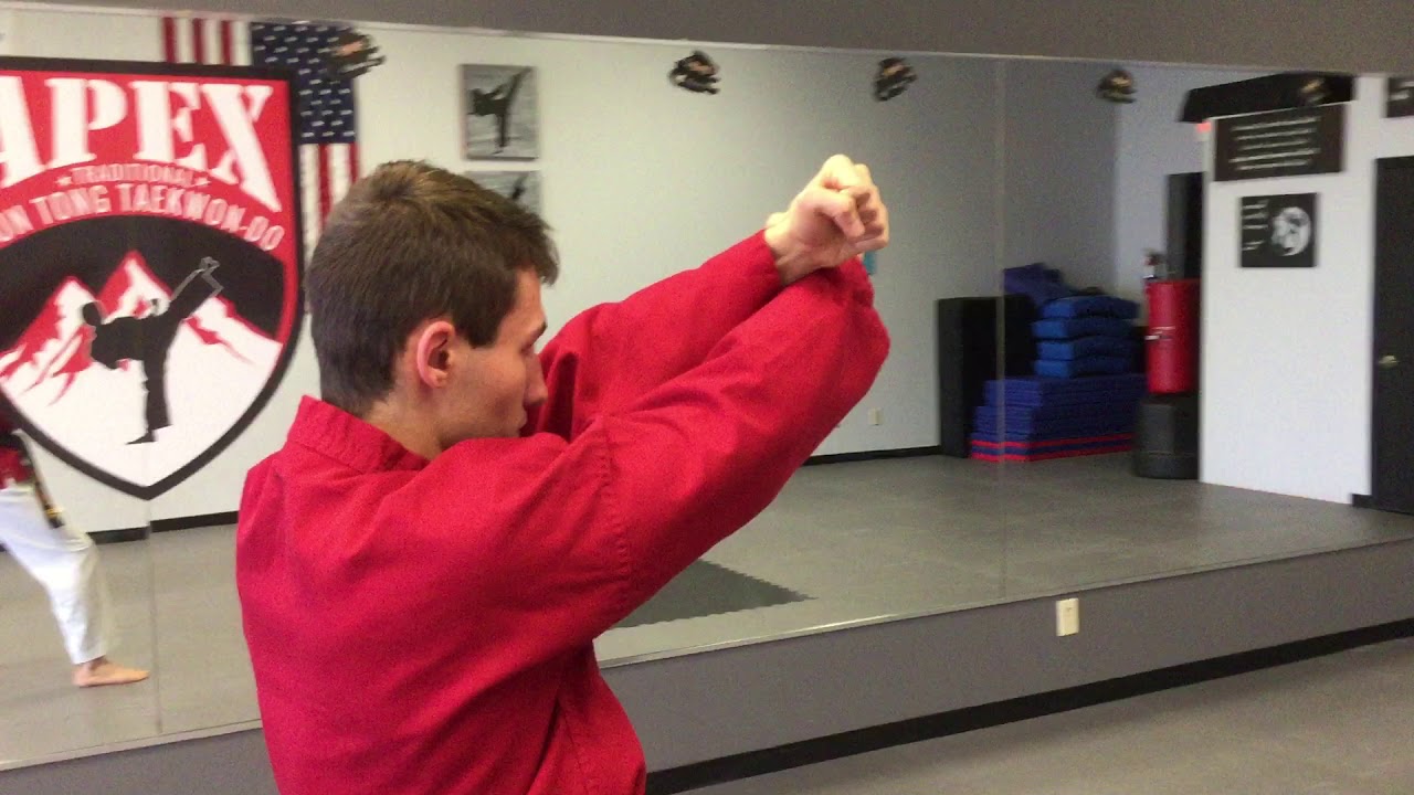Red Belt Form Joong Gun, by the count with technique description - YouTube