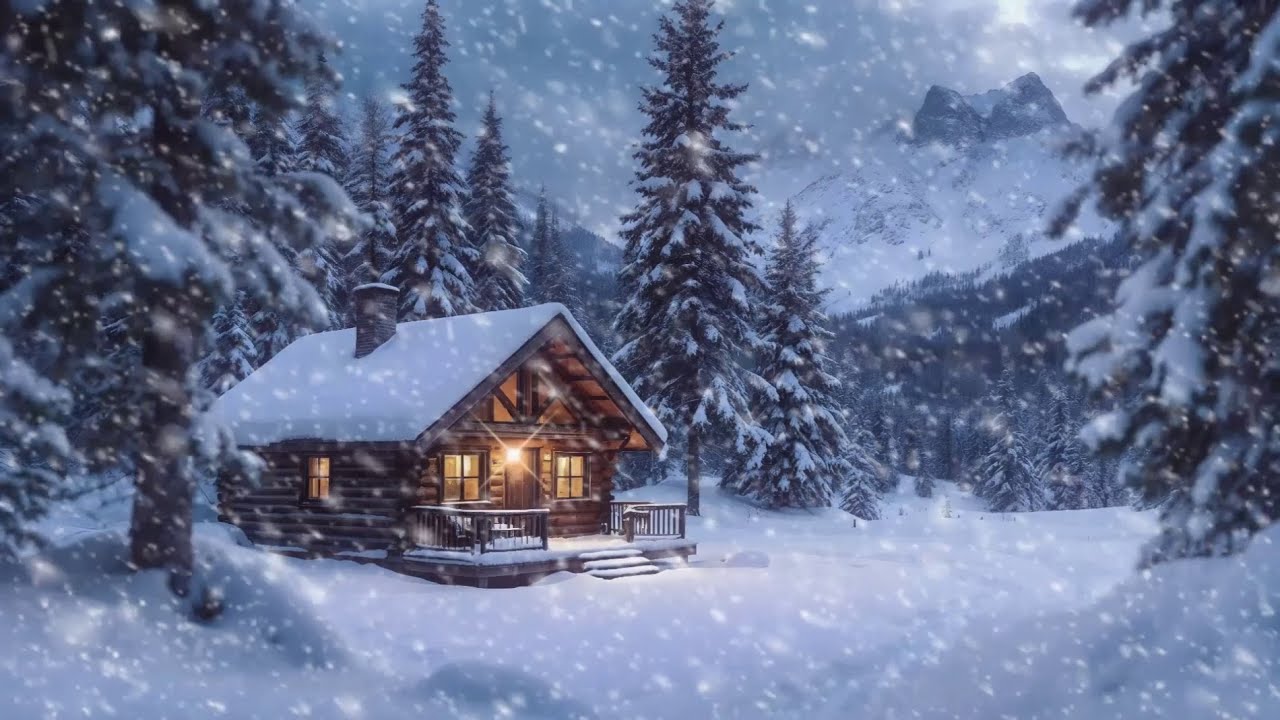 Snowstorm & Blizzard in Swiss Alps: Cozy Cabin & Howling Winds for Deep ...
