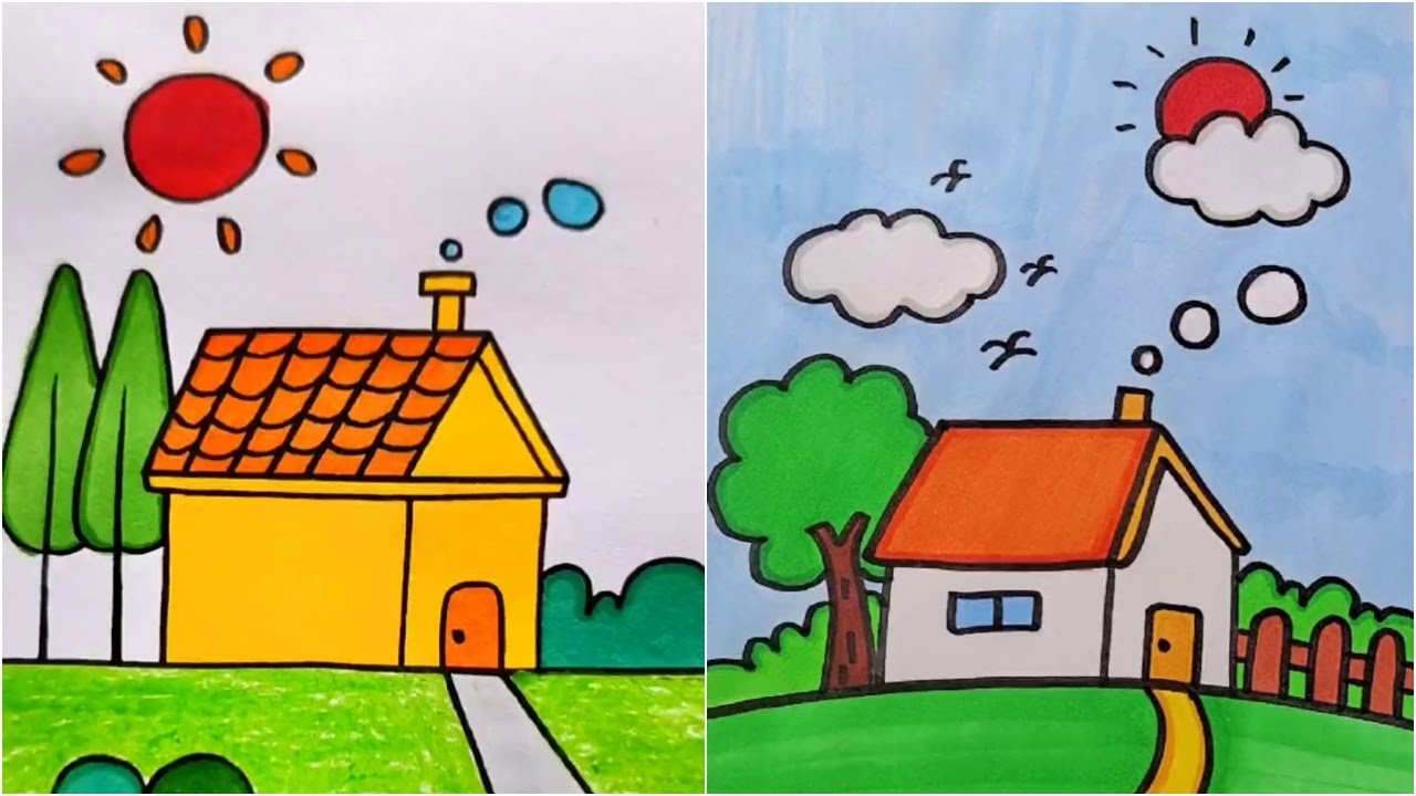 Imaginative House Drawing Tutorial | Explore Creative House Designs ...