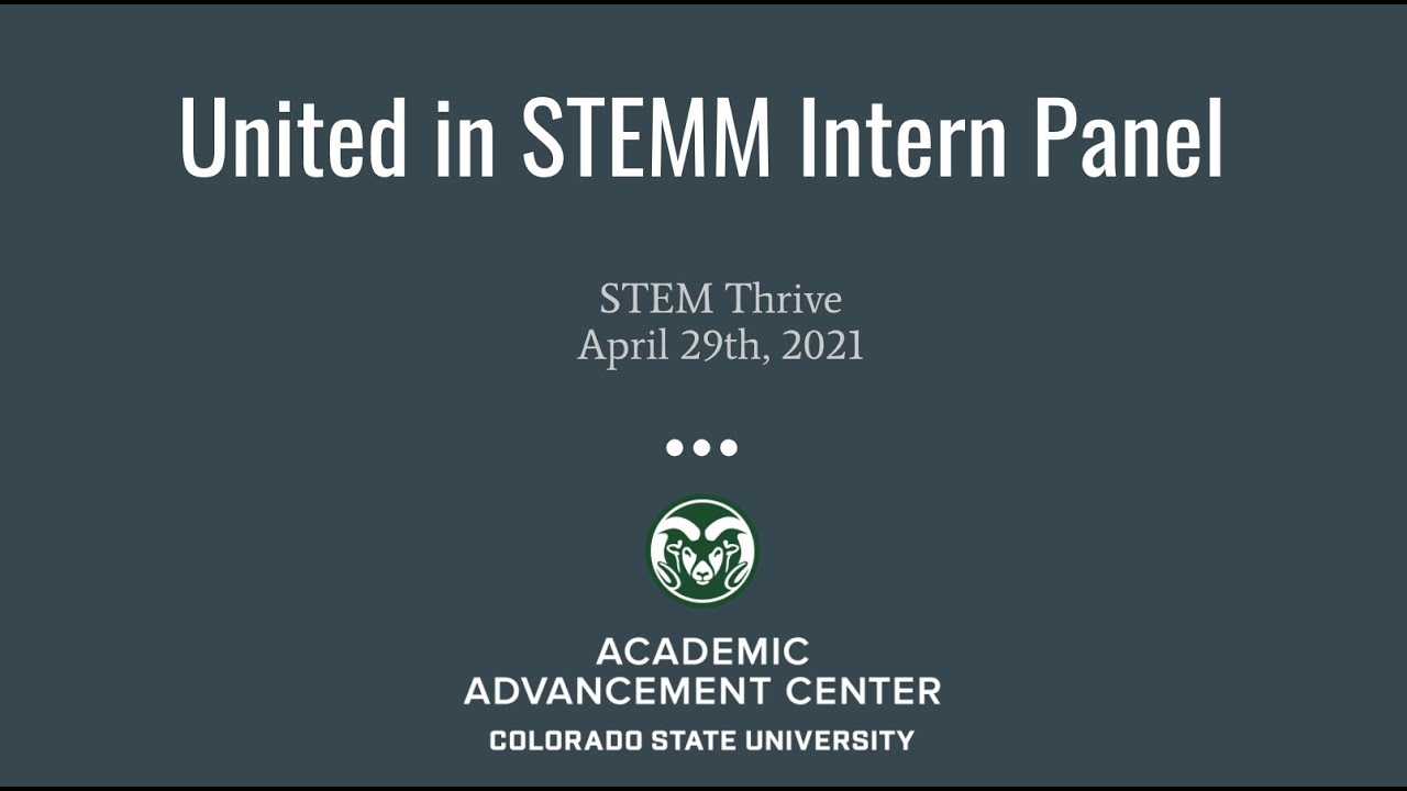 AAC STEM Thrive: United in STEMM Lab Intern Panel - YouTube