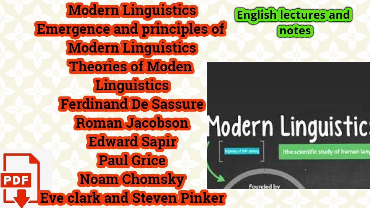 Modern Linguistics: Modern Linguistic Theories - YouTube