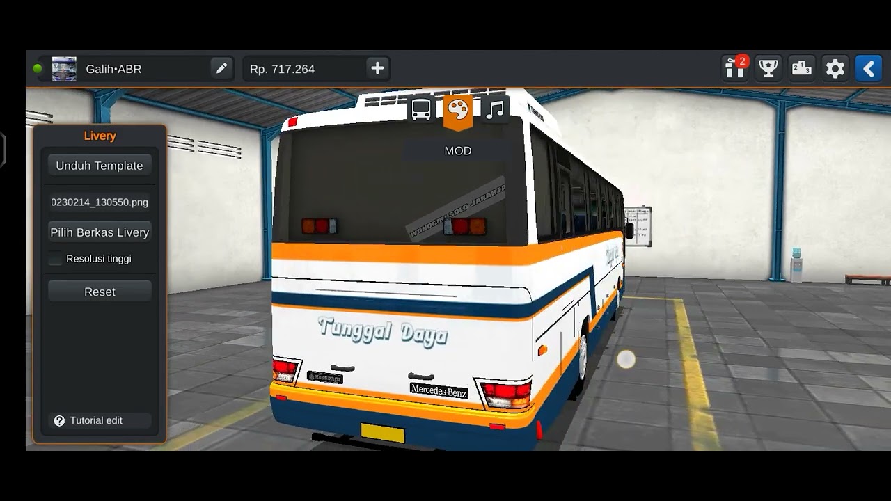 Livery Bus Tunggal Daya || Mod Bus Jadul AC Farid Madyawan - YouTube