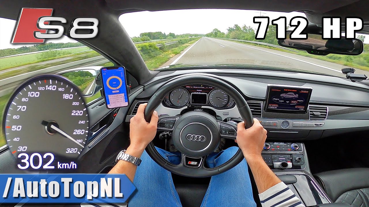712HP AUDI S8 302km/h TOP SPEED on AUTOBAHN (NO SPEED LIMIT) by ...