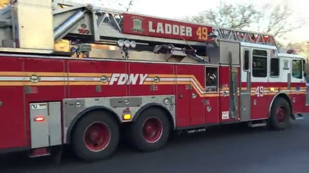 FDNY LADDER 49 TAKING UP FROM 3 ALARM FIRE ON W. 179TH ST.IN WASHINGTON ...