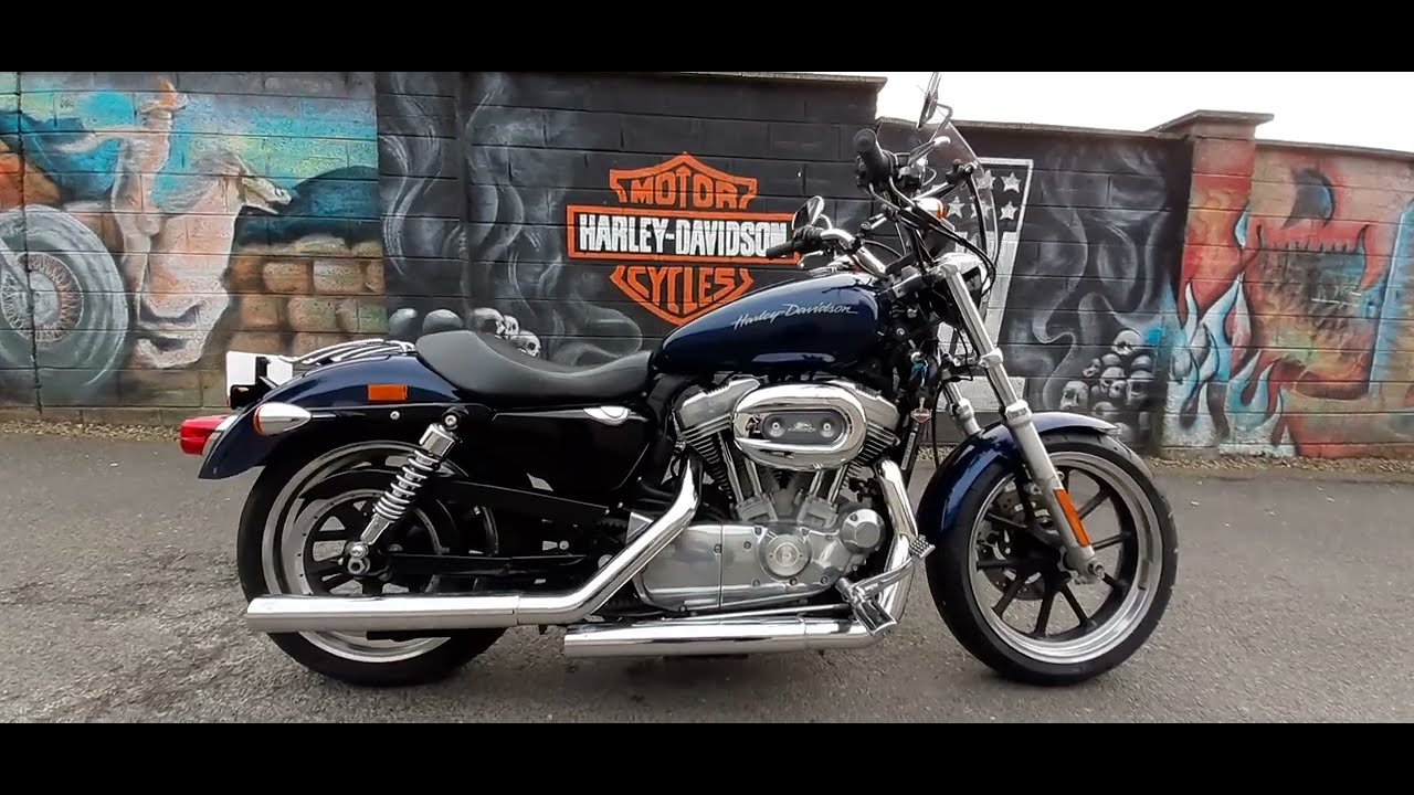 2014 Blue Pearl Harley Davidson Sportster Superlow XL883L - YouTube