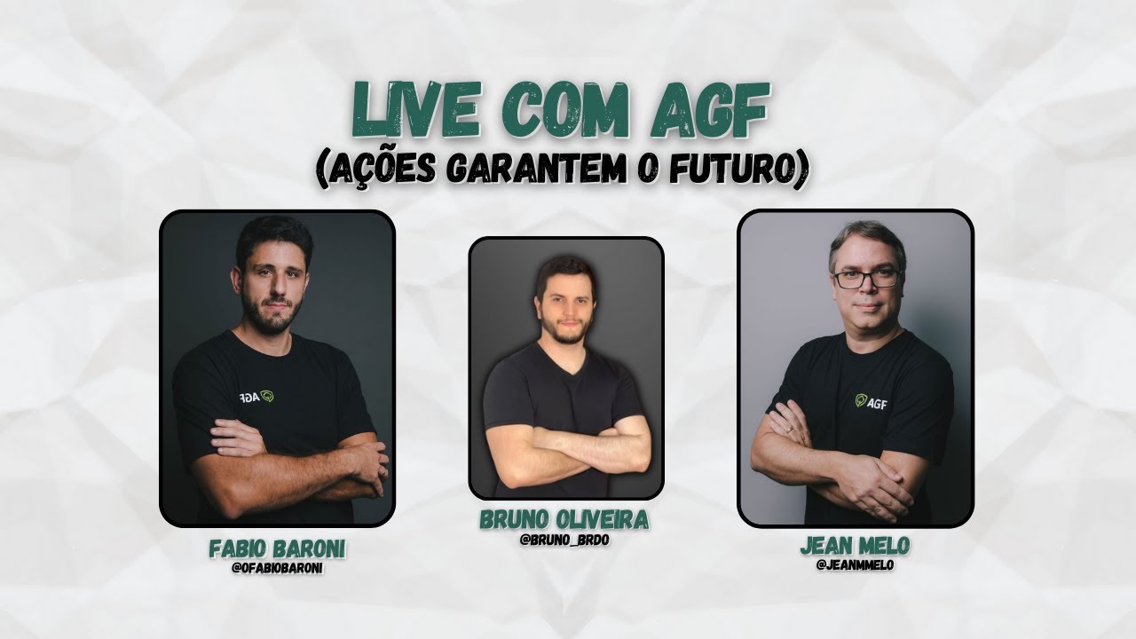 LIVE COM AGF (JEAN e FABIO)! Como investir, Jeito Barsi de Investir ...