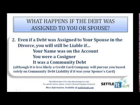 Divorce and Credit Card Debt - Assignment of Debt - YouTube
