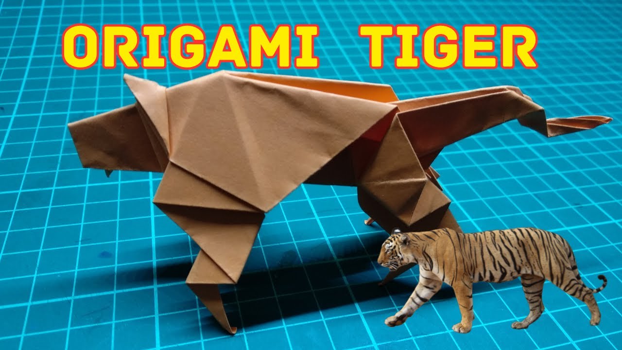 3D Origami Tiger Easy Tutorial - YouTube