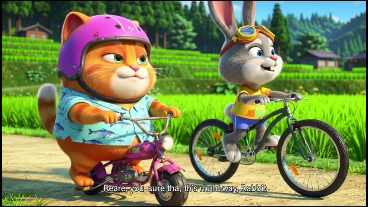 Vidio animasi Al_Kucing Oren & Kelinci Gowes di Tengah Sawah - YouTube