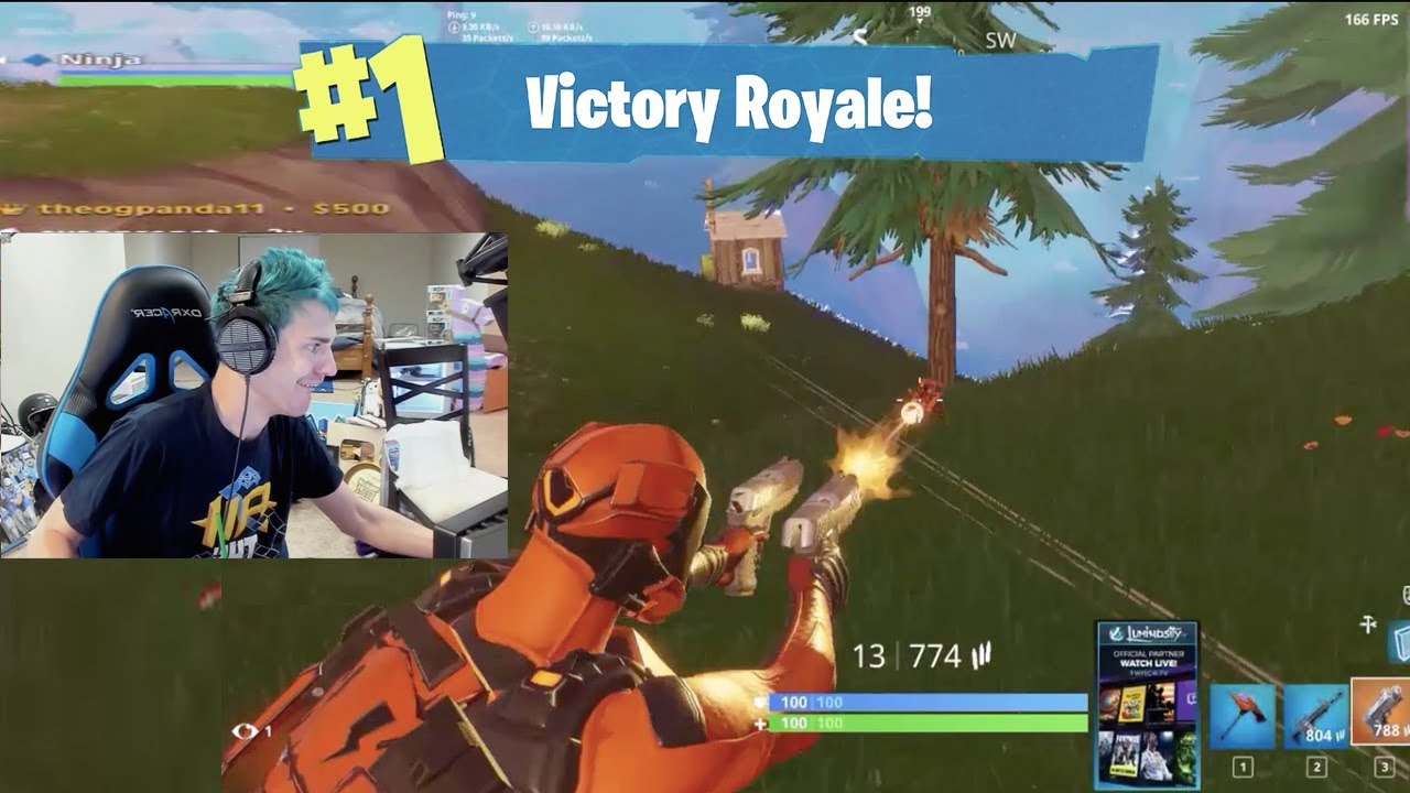 Ninja Gets First Victory Wearing Vertex Skin & Using Razor Edge Pickaxe ...