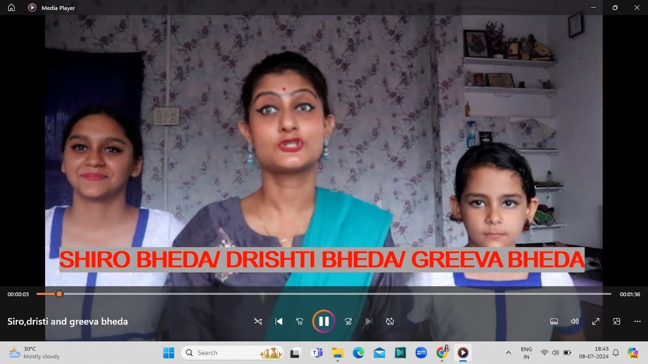 SHIRO, DRISHTI and GREEVA BHEDAS | Bharatnatyam | Head, Eyes and Neck | Students | Satyapunu ...