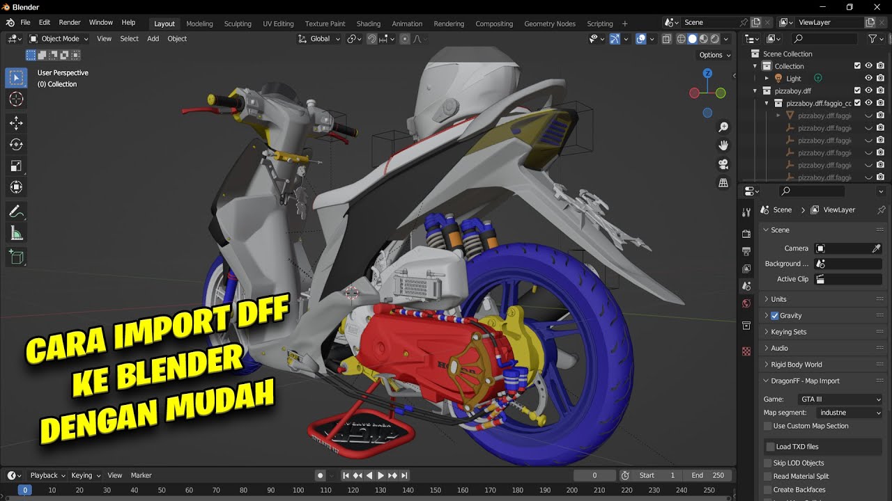 CARA IMPORT DFF KE BLENDER DENGAN MUDAH - GTA SA ANDROID - YouTube