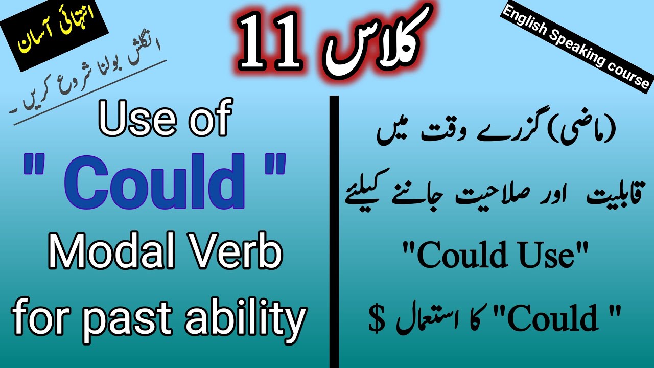 How to use Could Modal Verb|class 11|Could Modal Verb uses for past ...