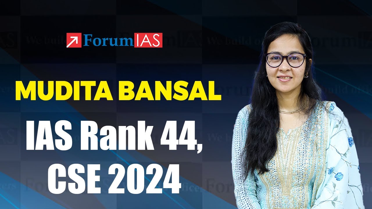 IAS Rank 44 Mudita Bansal at Forum Learning Centre | Forum IAS #upsc # ...