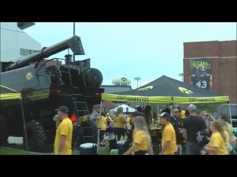 Hawkeye combine a big addition to tailgating - YouTube
