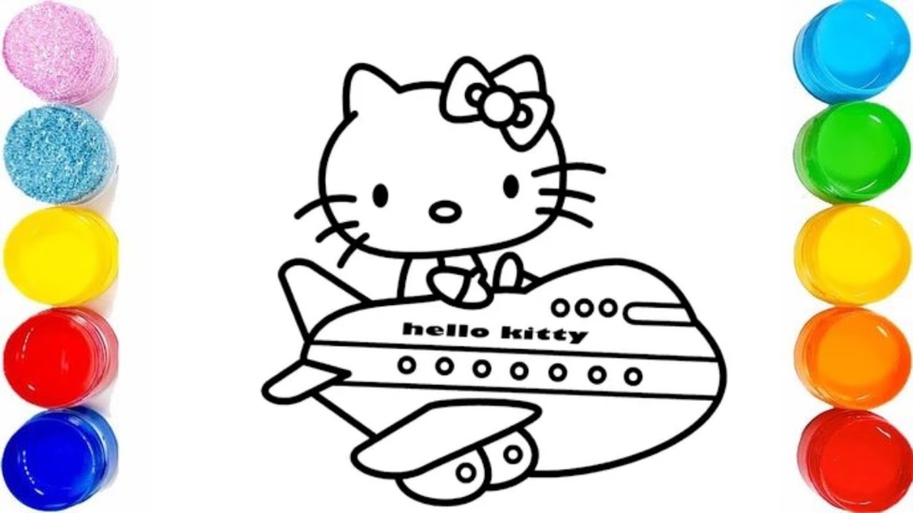 Cute Little Hellokitty 😻 Drawing, painting and coloring for preschool ...