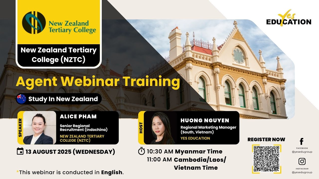 New Zealand Tertiary College (NZTC) - Yes Education Agent Webinar ...