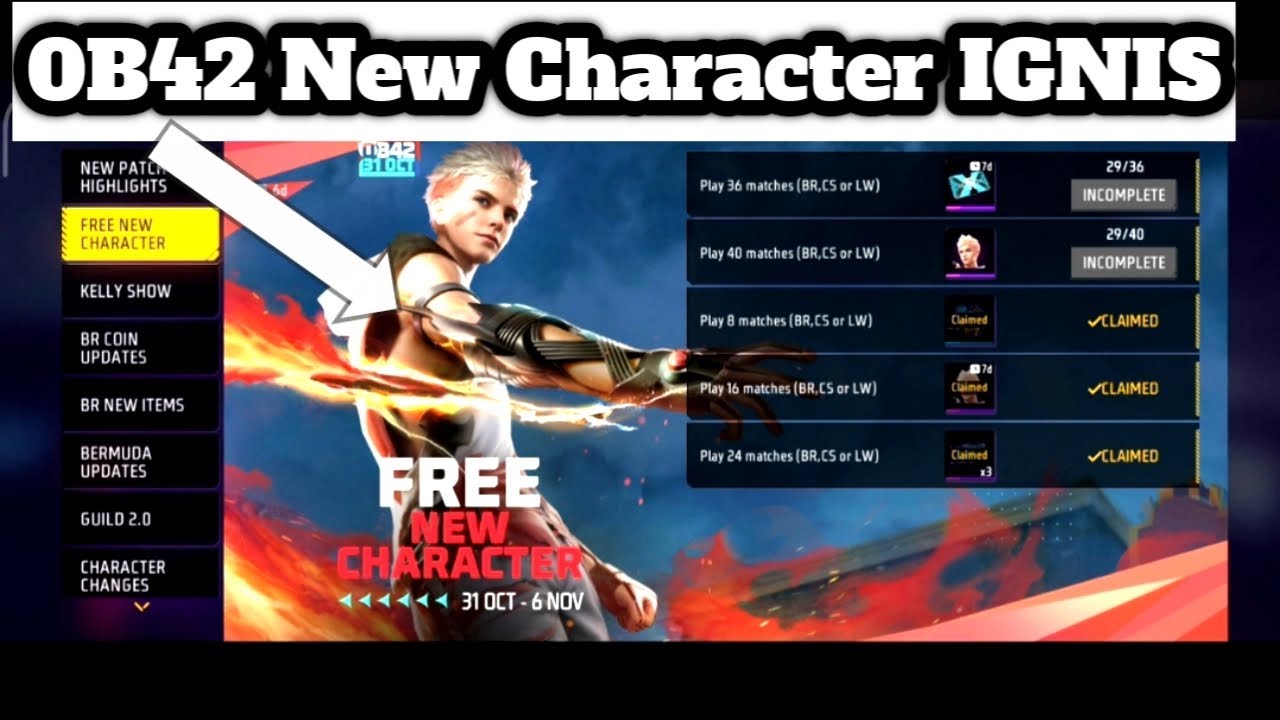 Free Fire OB42 New Changes 2023|New Ignis Character Is Here|JN Utam ...