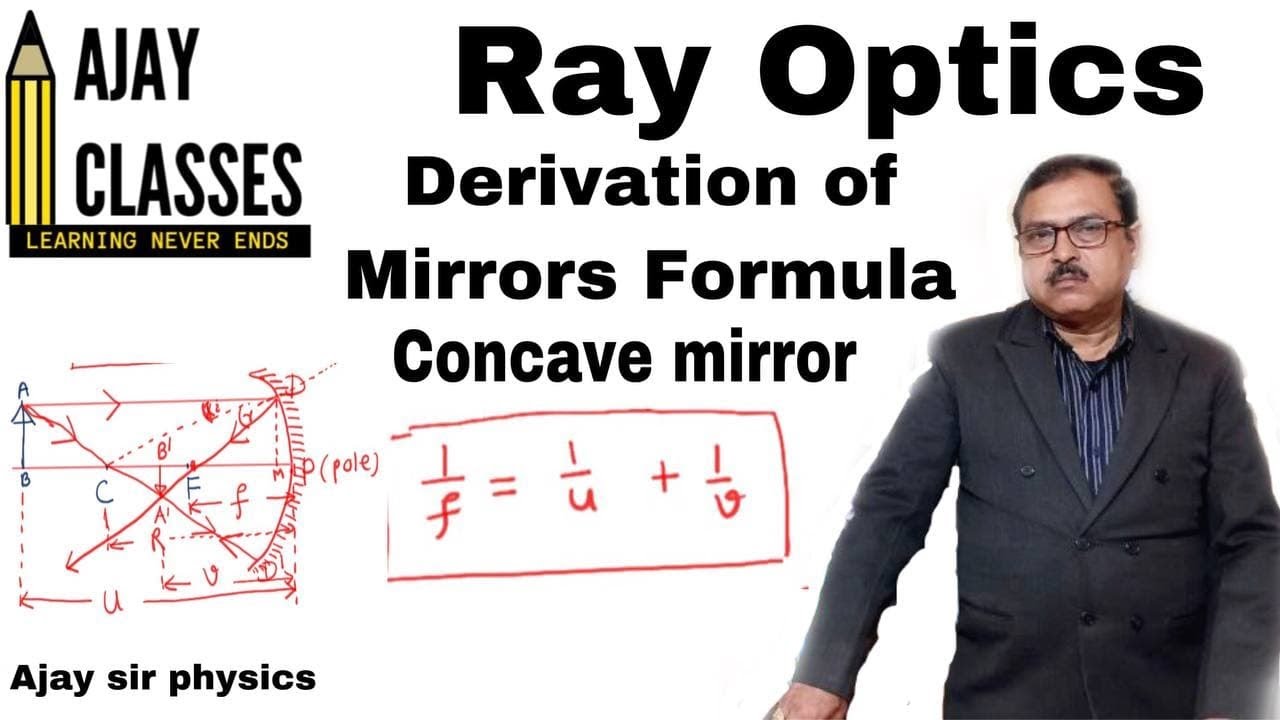 RAY OPTICS PROOF OF MIRROR FORMULA (CONCAVE MIRROR) #cbse #class12 ...