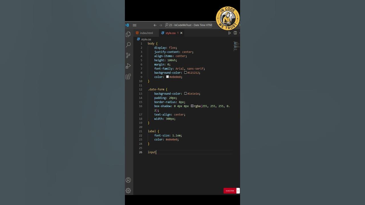 Date Time HTML | HTML CSS JS - YouTube