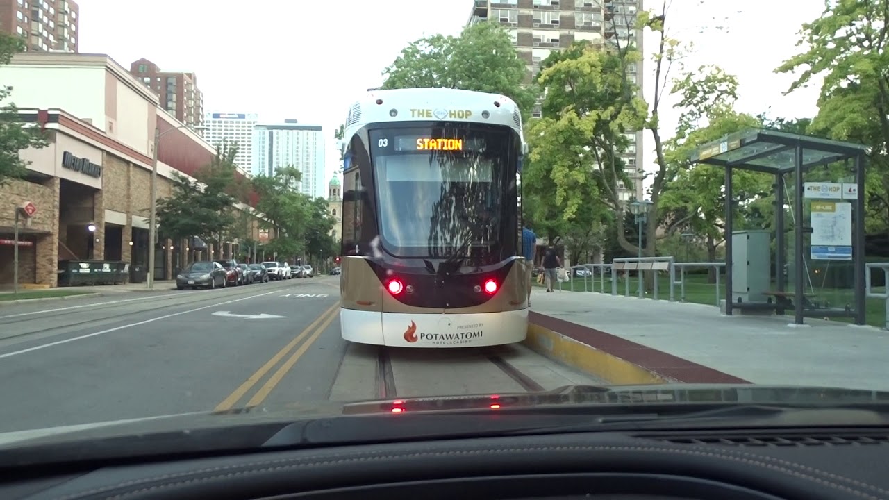 Following Milwaukee The Hop 03 Tram/Streetcar/LRV Running On Battery ...
