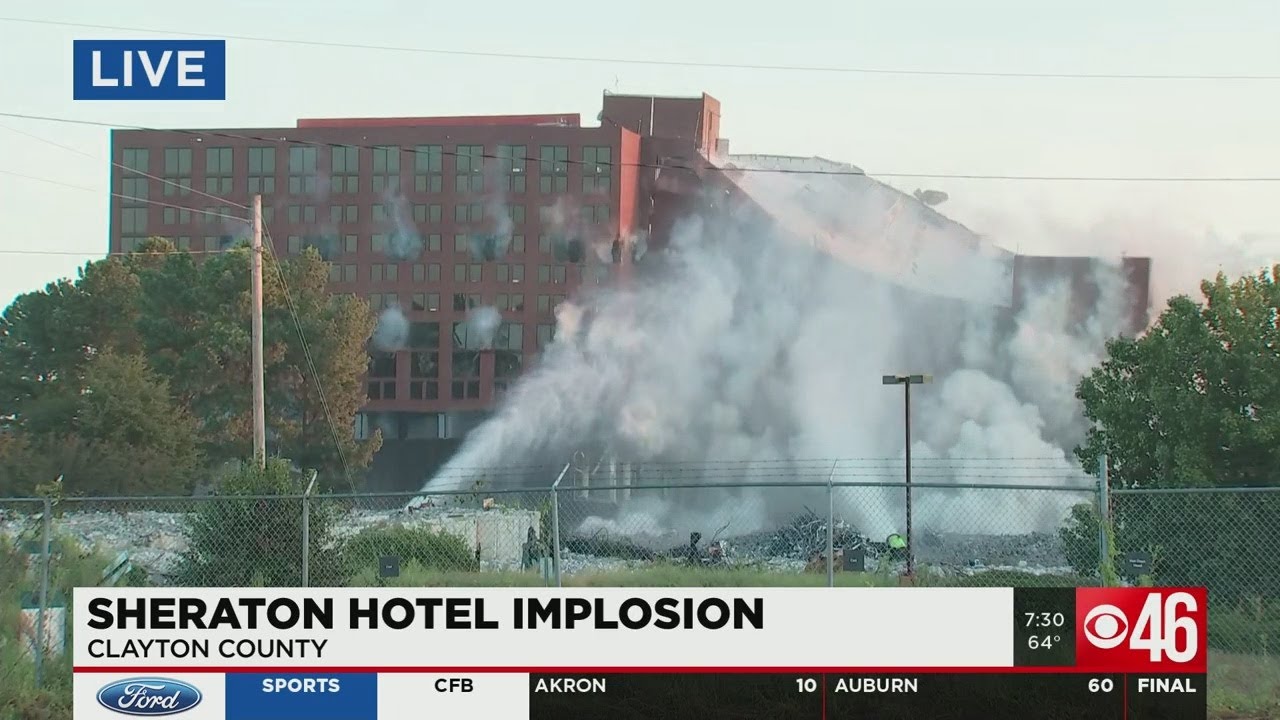 Sheraton hotel implosion - YouTube