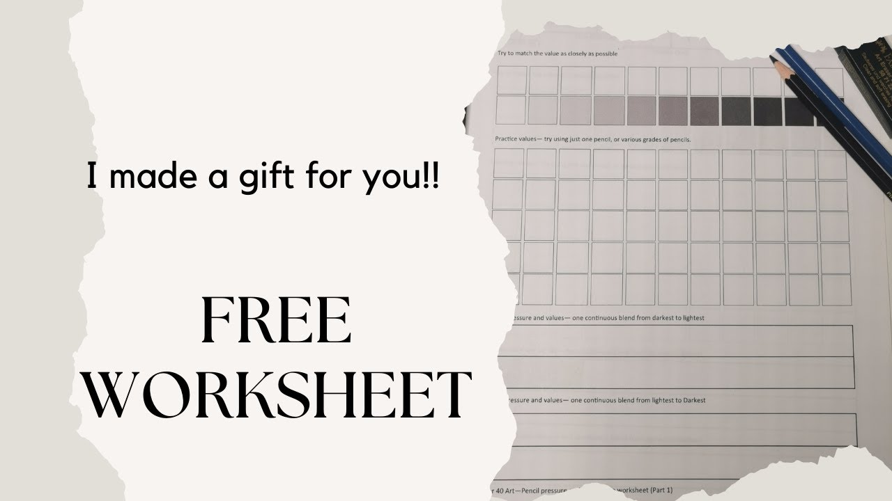 Pencil Pressure and Values practice worksheet - YouTube
