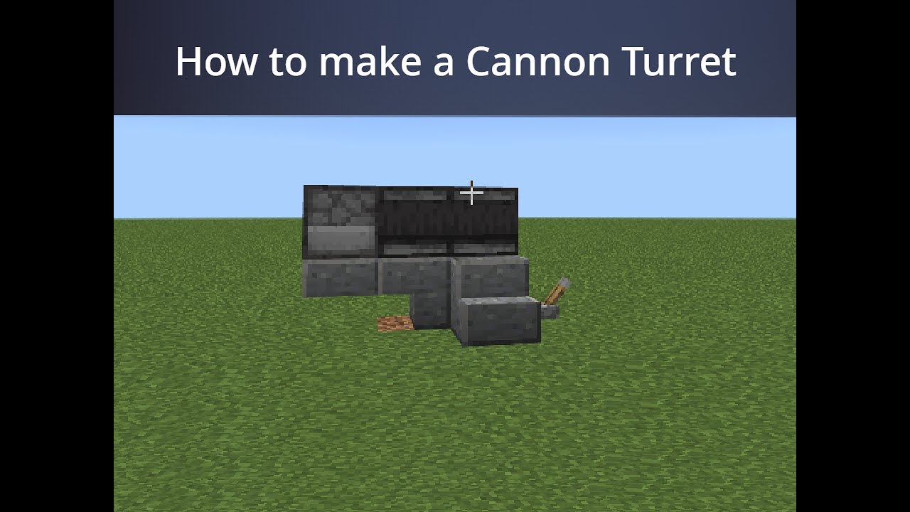 How to build a working Cannon Turret in Minecraft! - YouTube